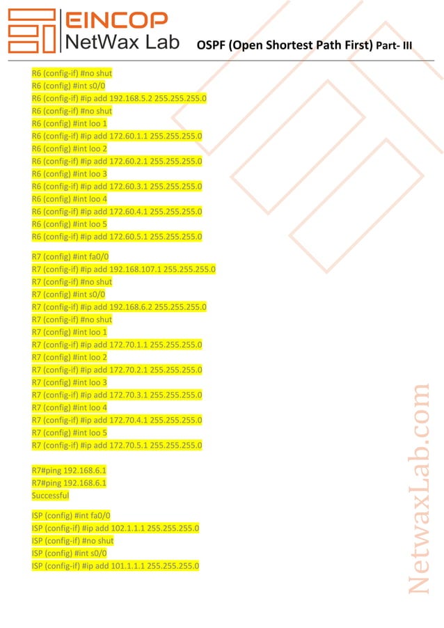 OSPF (open shortest path first) part iii | PDF