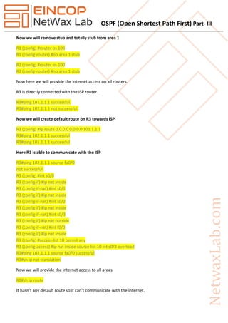 OSPF (open shortest path first) part iii | PDF
