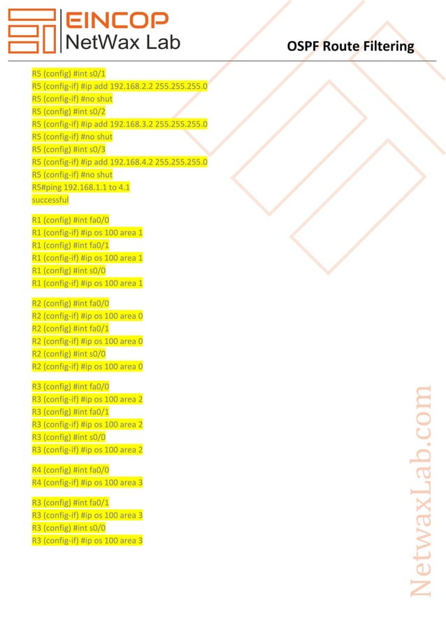 OSPF Route Filtering | PDF