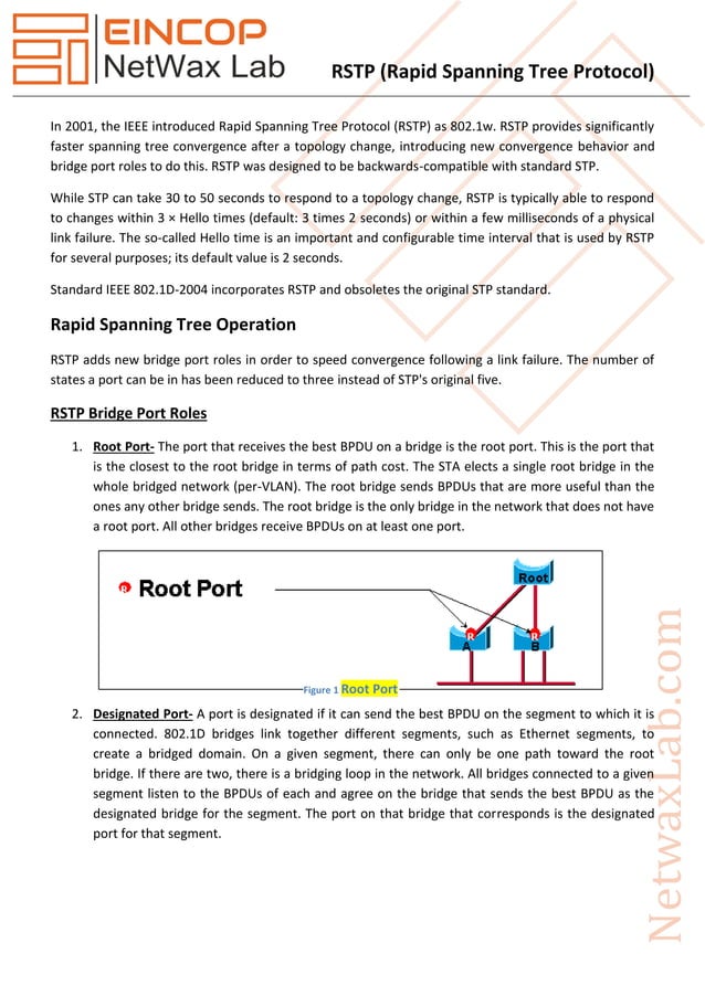 RSTP (rapid spanning tree protocol) | PDF