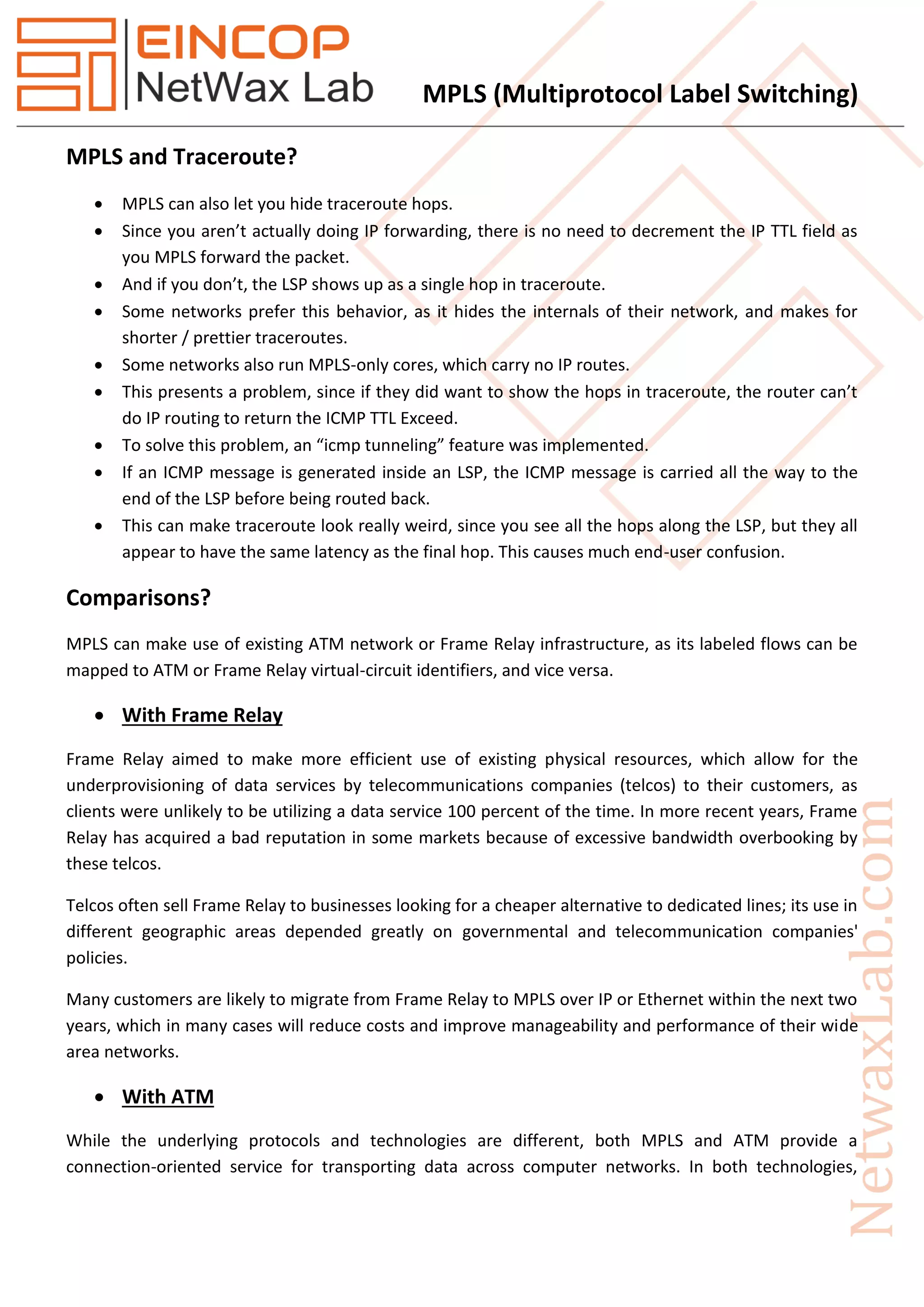 MPLS (Multiprotocol Label Switching) | PDF