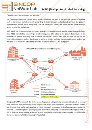 MPLS (Multiprotocol Label Switching) | PDF