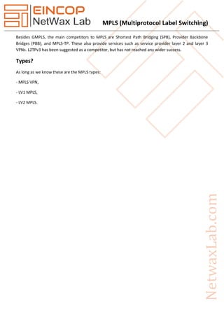 MPLS (Multiprotocol Label Switching) | PDF