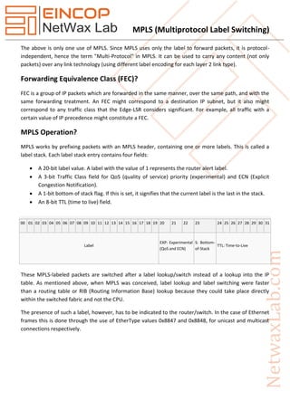 MPLS (Multiprotocol Label Switching) | PDF