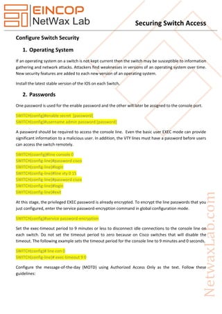 Securing Switch Access | PDF