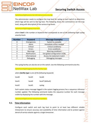 Securing Switch Access | PDF