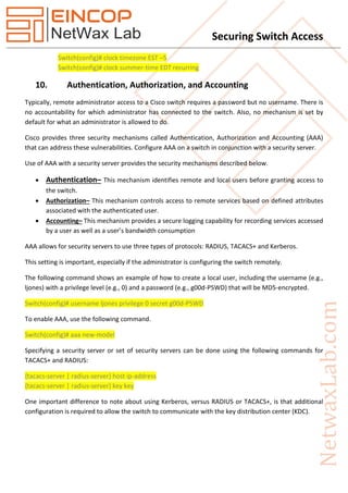 Securing Switch Access | PDF