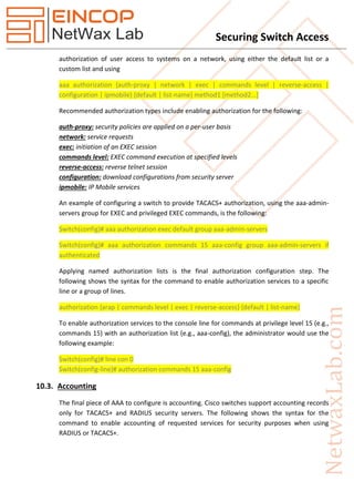 Securing Switch Access | PDF