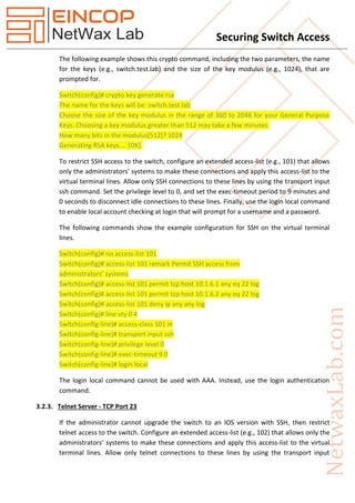 Securing Switch Access | PDF