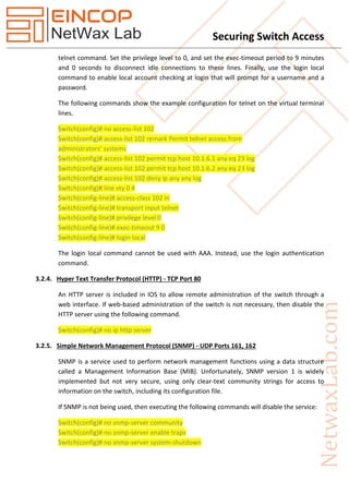 Securing Switch Access | PDF