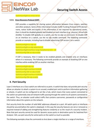 Securing Switch Access | PDF
