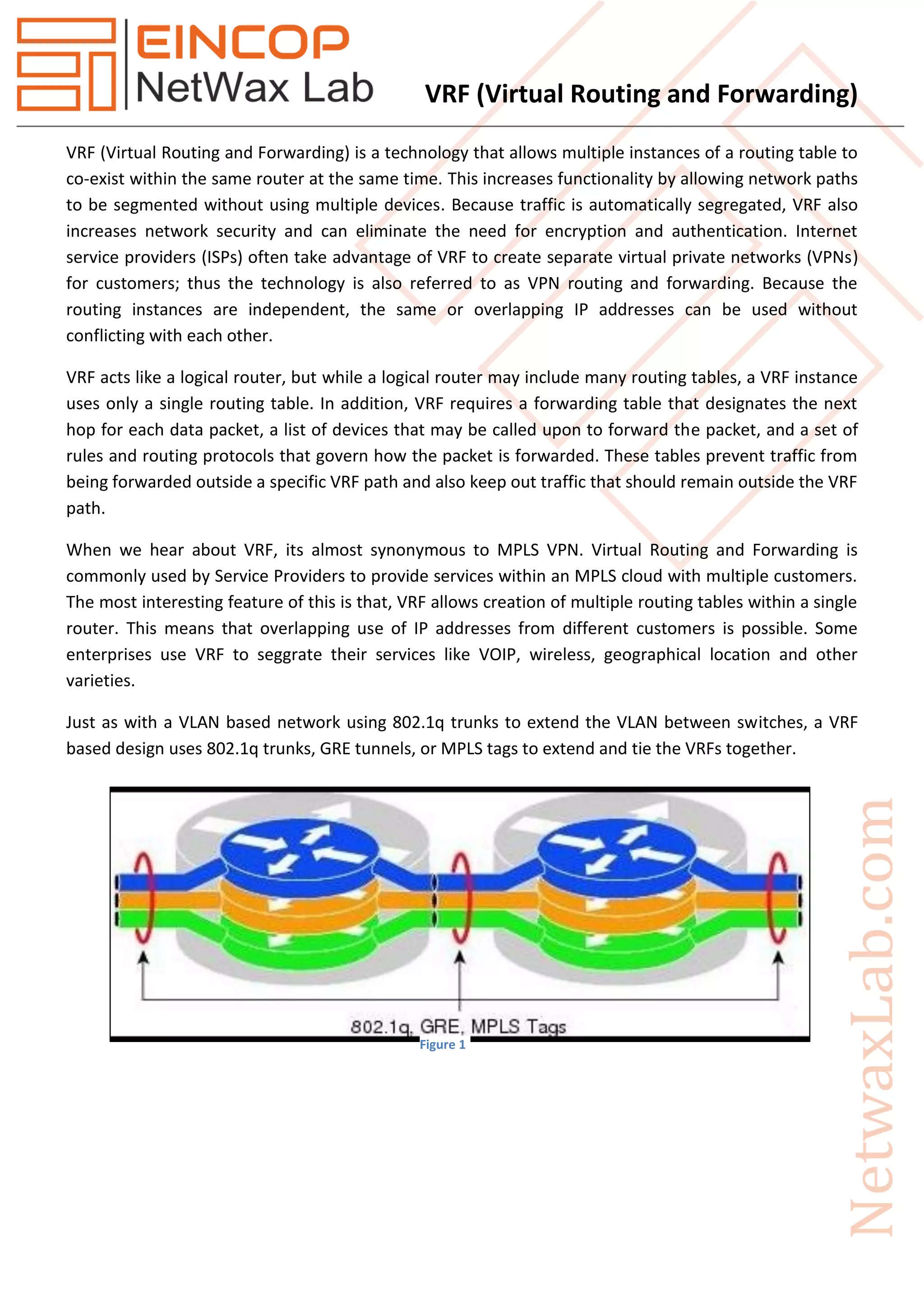 Vrf Virtual Routing And Forwarding Pdf Computer Networking