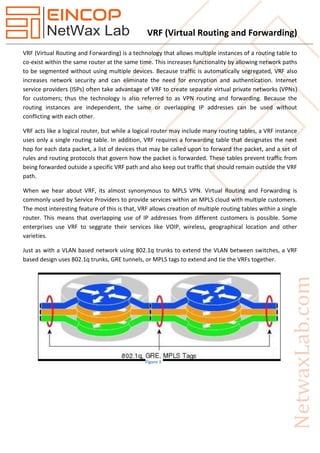 VRF (virtual routing and forwarding) | PDF