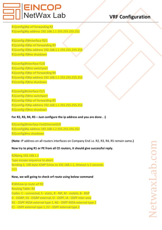 VRF Configuration | PDF