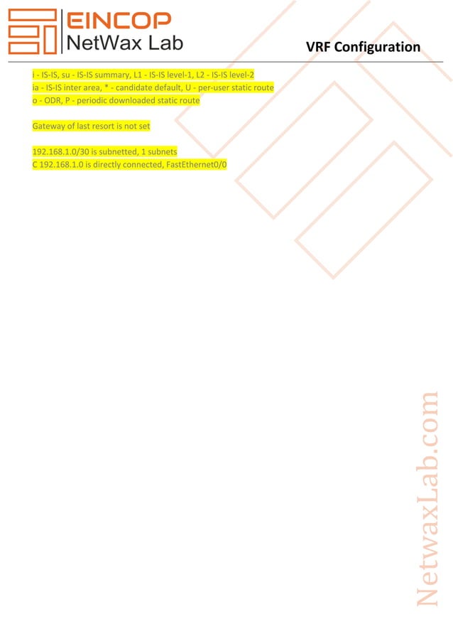 VRF Configuration | PDF