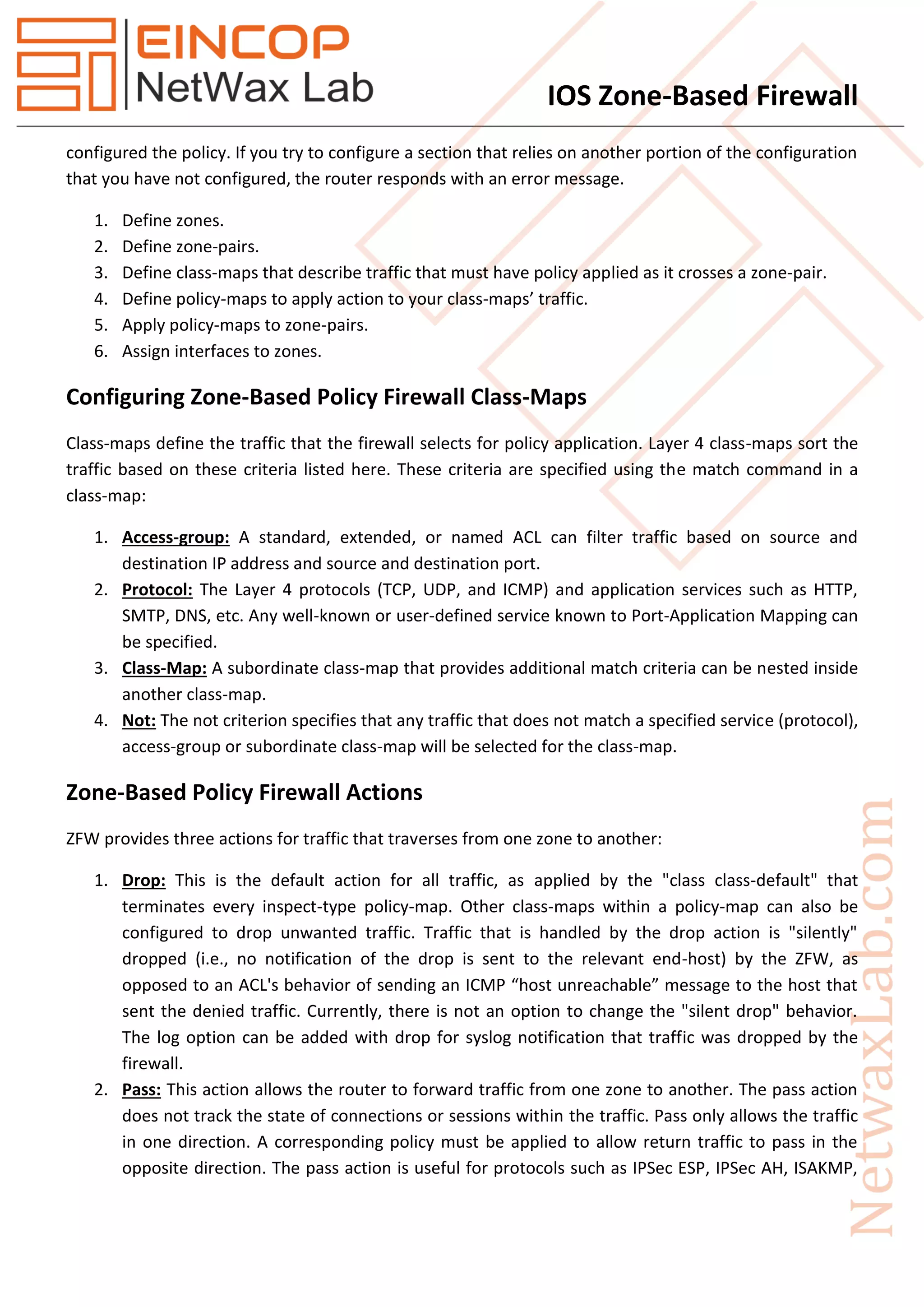 IOS Zone based Firewall | PDF