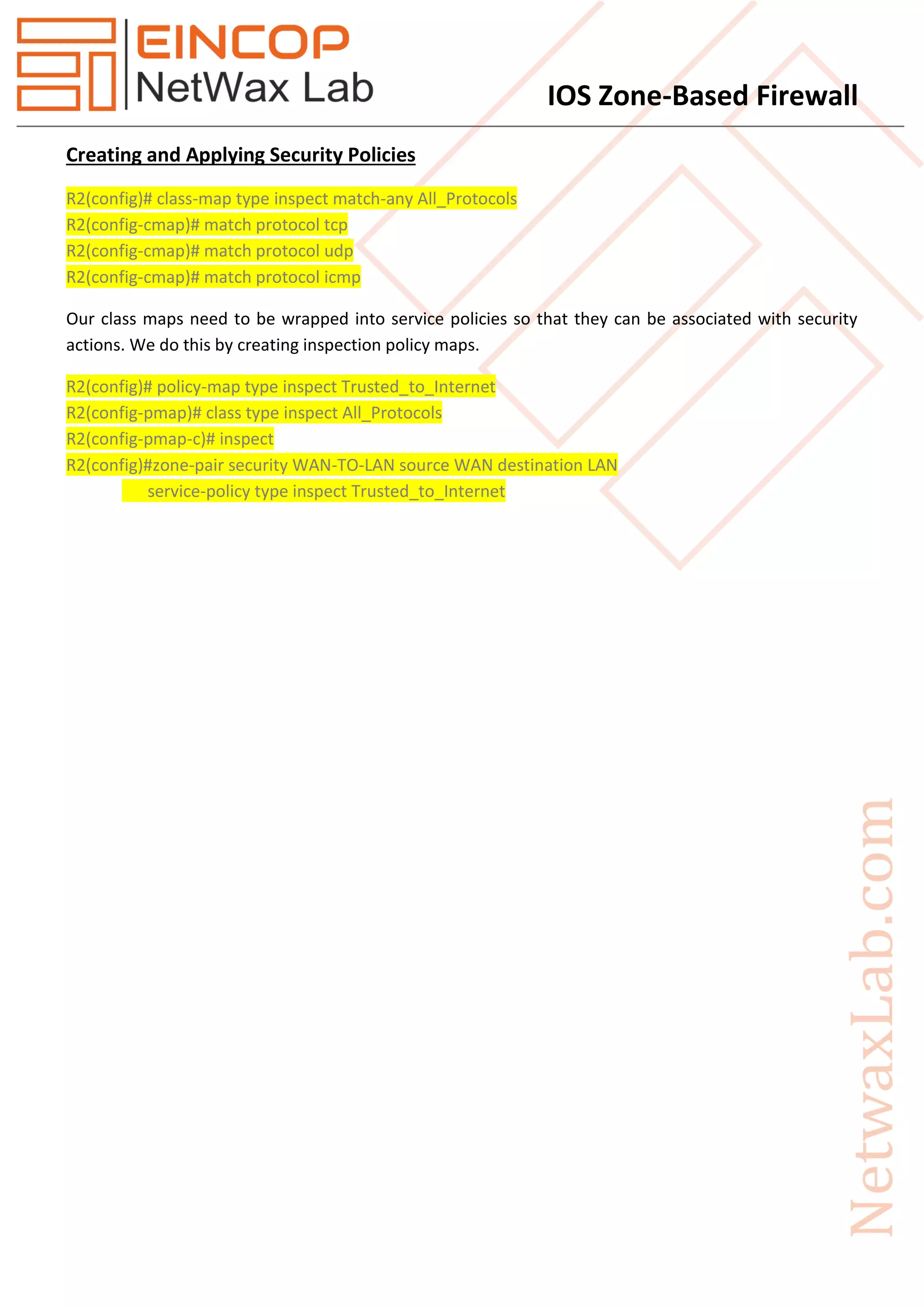 IOS Zone based Firewall | PDF