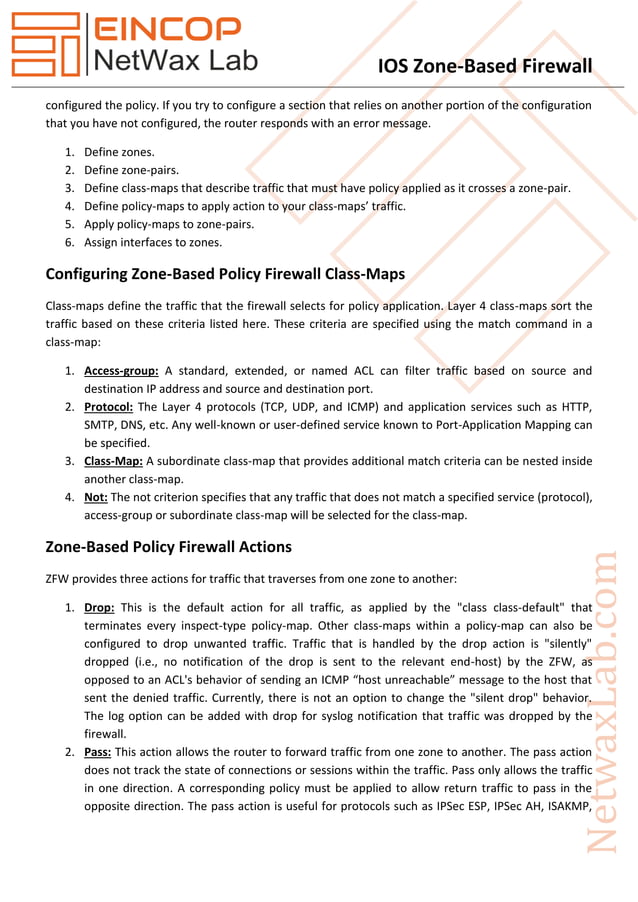 IOS Zone based Firewall | PDF