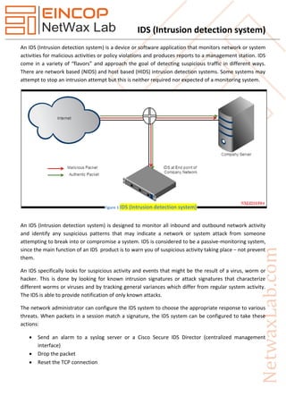 IDS (intrusion detection system) | PDF | Operating Systems | Computer ...