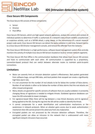 IDS (intrusion detection system) | PDF | Operating Systems | Computer Software and Applications