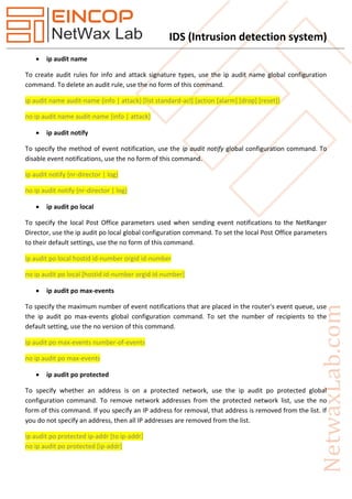 IDS (intrusion detection system) | PDF | Operating Systems | Computer Software and Applications