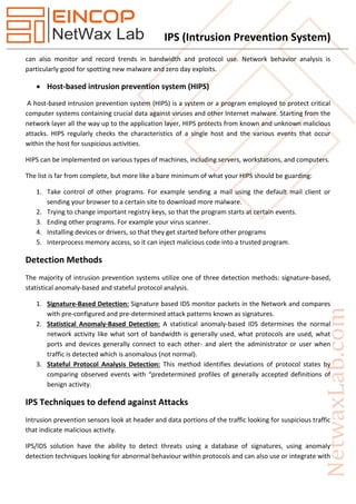 IPS (intrusion prevention system) | PDF