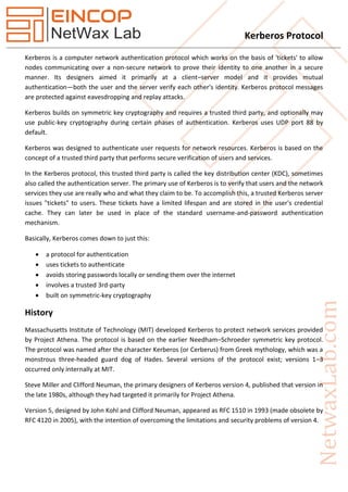 Kerberos Protocol | PDF