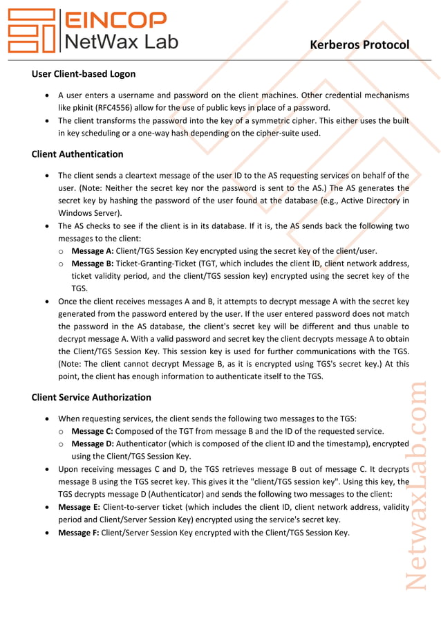 Kerberos Protocol Pdf