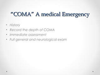 [Int. med] altered state of consciousness from SIMS Lahore | PPT