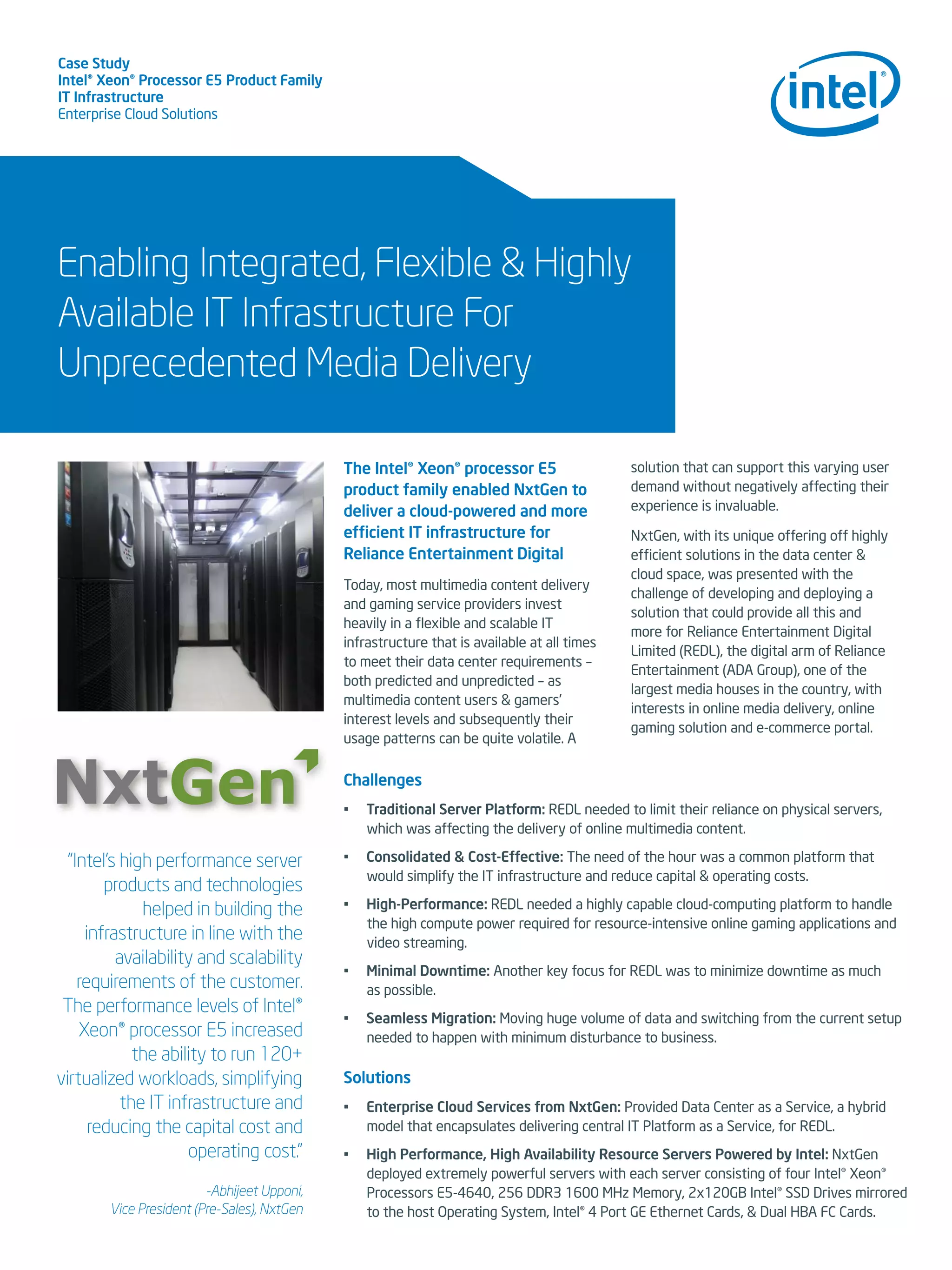 Enabling Integrated, Flexible & Highly Available IT Infrastructure For ... Enabling Integrated, Flexible & Highly Available IT Infrastructure For ...