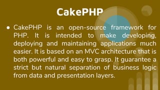 List of Web Technologies used in Web Development | PPTX