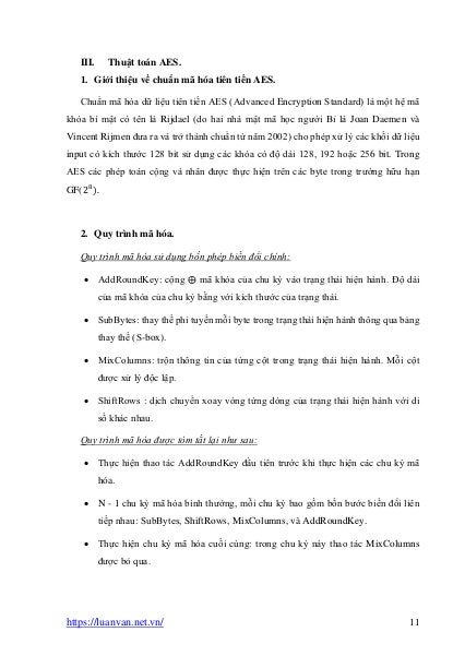Đồ án Xây dựng bộ mã hóa và giải mã dữ liệu dựa trên thuật toán AES trên nền tảng công nghệ FPGA ...