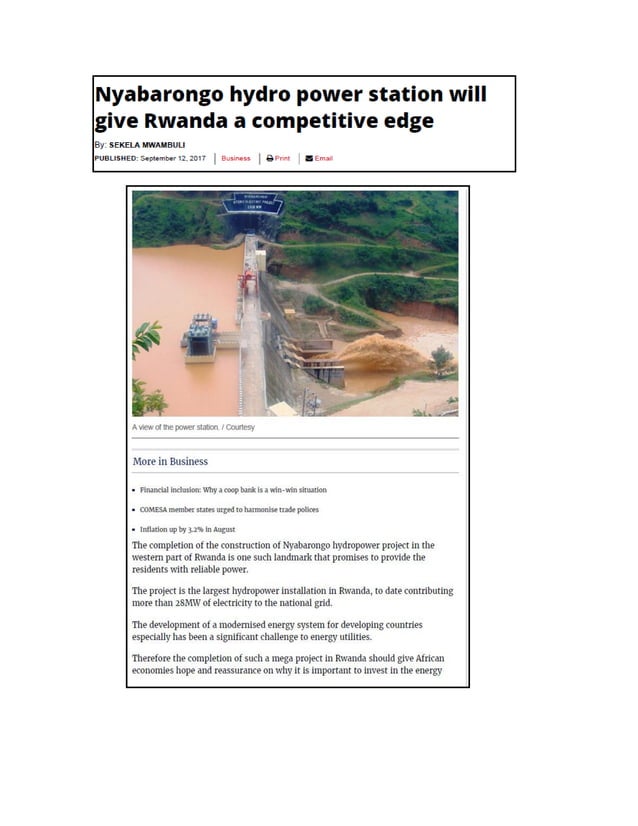 ANGELIQUE INTERNATIONAL LIMITED - NYABARONGO HYDRO POWER PROJECT ...