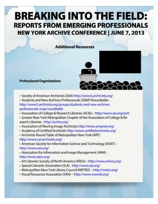 Breaking into the Field Panel Handout | PDF