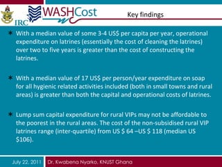 AfricaSan 2011: Sanitation cost in Ghana - Kwabena Nyarko | PPT