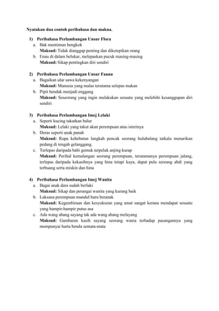 Nyatakan dua contoh peribahasa dan makna | PDF