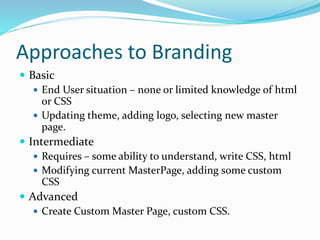 Getting Started with SharePoint Branding | PPTX | Web Design and HTML | Internet