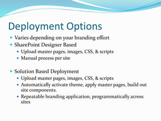 Getting Started with SharePoint Branding | PPTX | Web Design and HTML | Internet