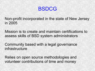 BSD Certification: A Case Study in Open Source Community | PDF