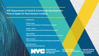 NYC Department of Youth and Community Development | PPTX