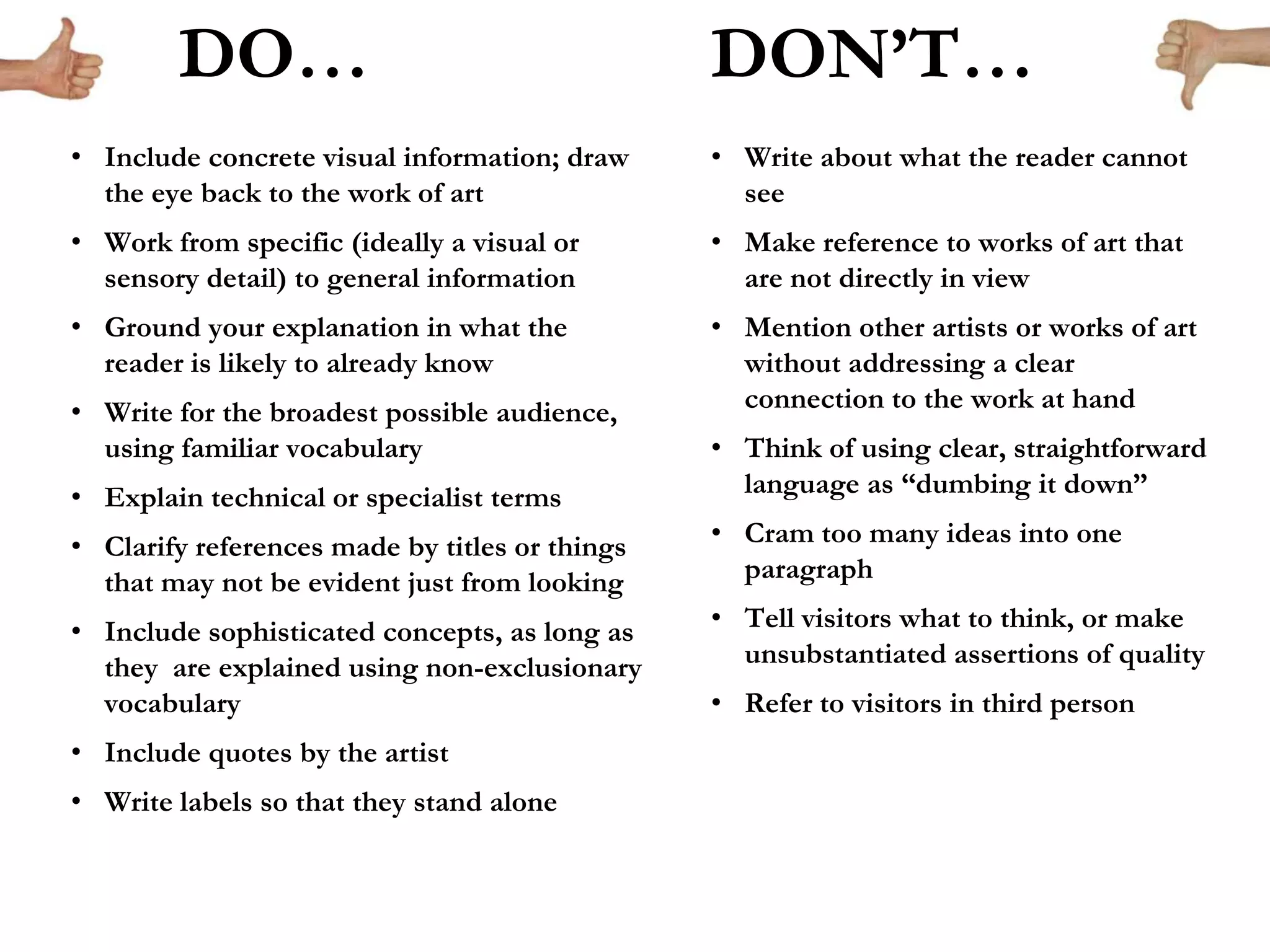 Writing Effective Interpretive Labels for Art Exhibitions: A Nuts and ...