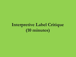 Writing Effective Interpretive Labels for Art Exhibitions: A Nuts and ...