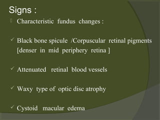 Nyctalopia & retinitis pigmentosa | PPT