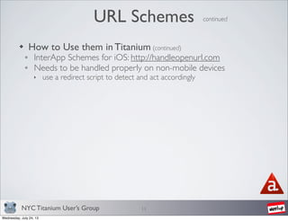 NYC Titanium User's Group - tiConf US Revisited | PPT