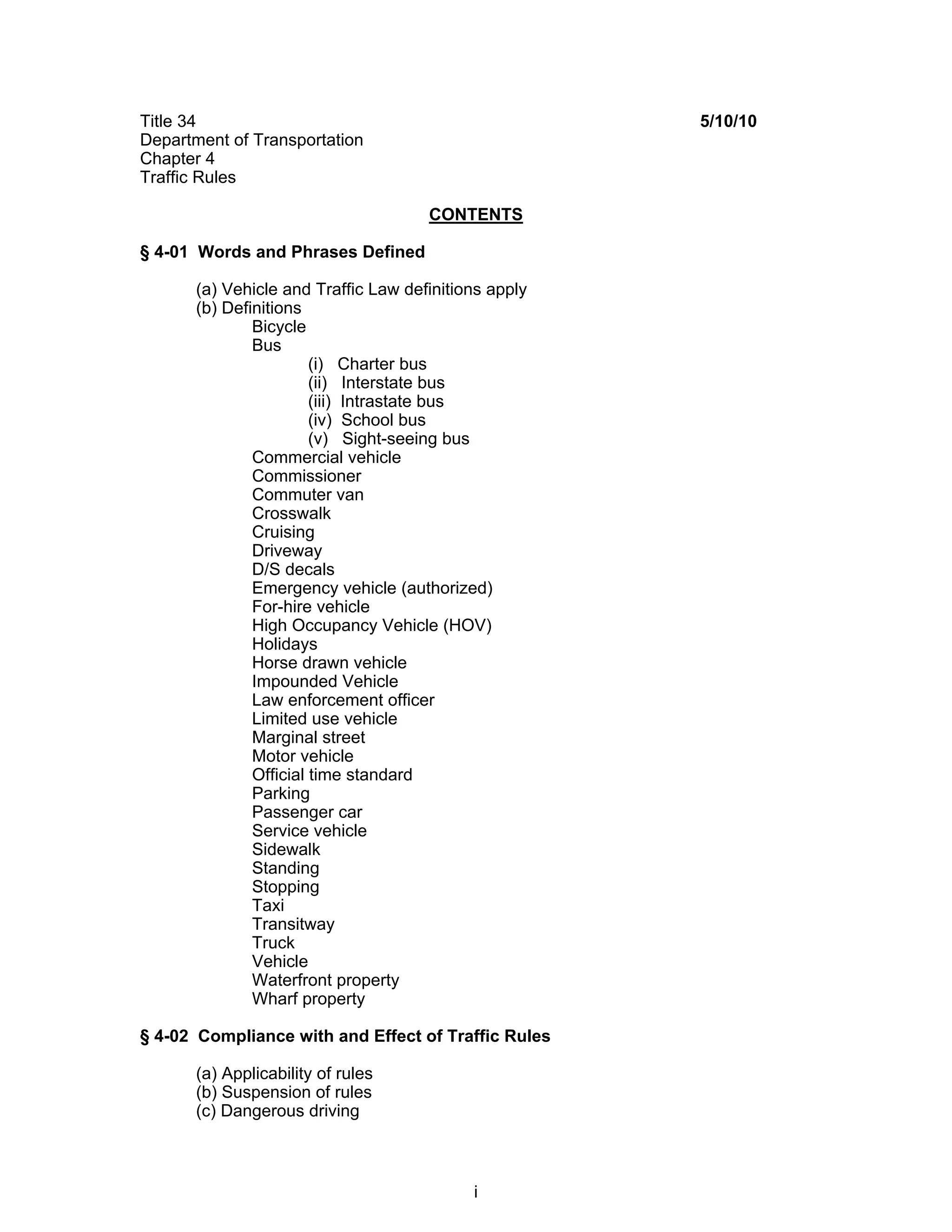 NYC traffic rules & regulations | PDF