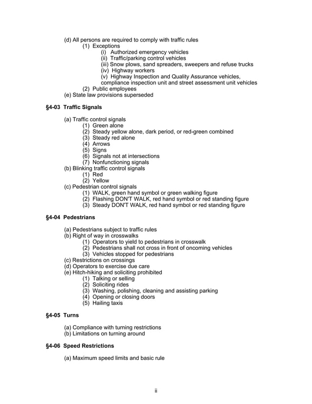 NYC traffic rules & regulations | PDF