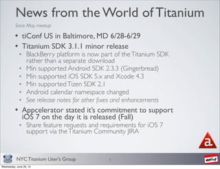 NYC Titanium User's Group - Tools and Techniques for Mobile UI/UX | PDF
