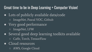 Industry Applications for Computer Vision and Deep Learning | PPT