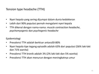 makalah tentang nyeri kepala, penjekasan serta penanganan | PPT