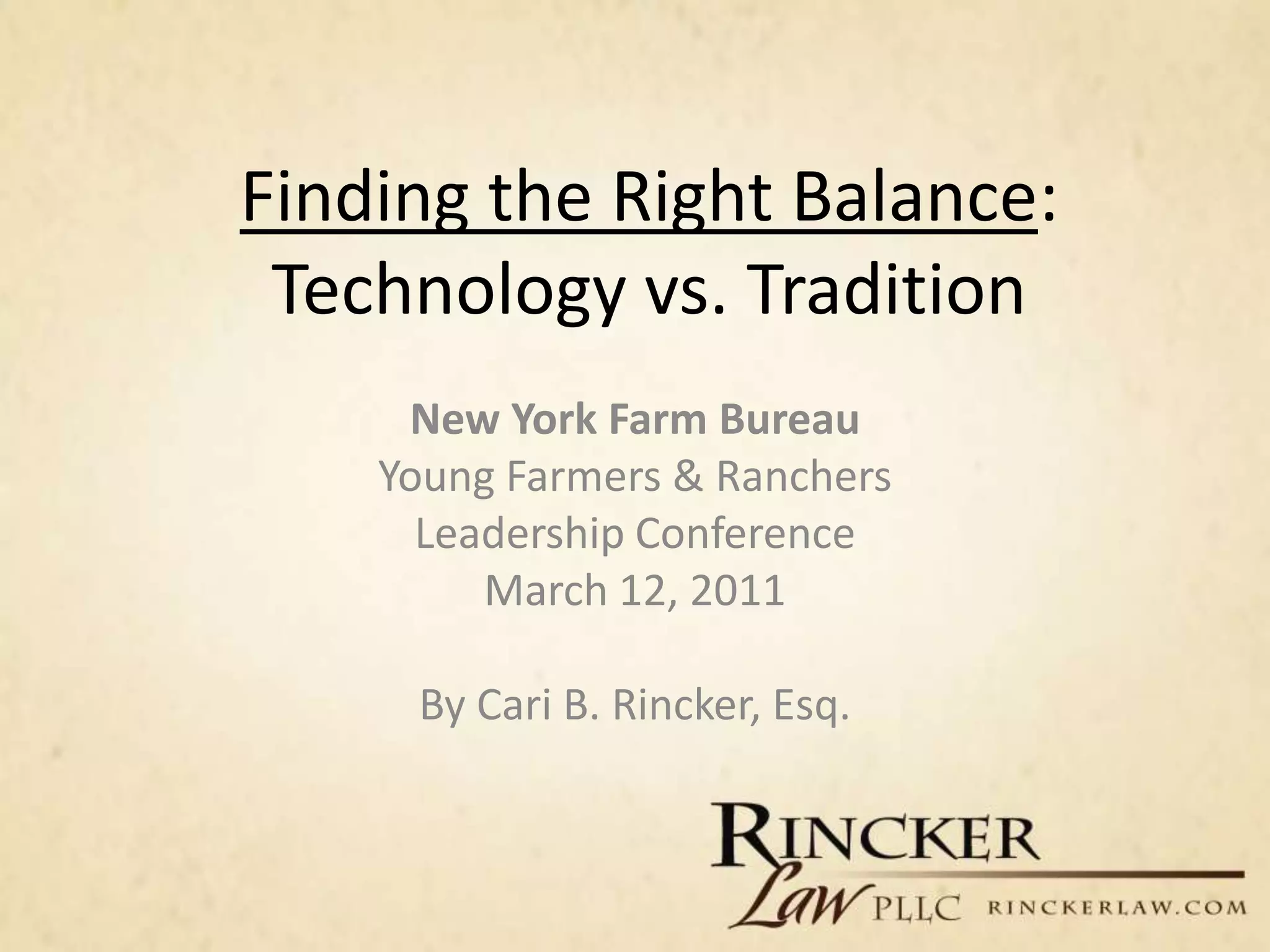 Technology vs. Tradition: Finding the Right Balance | PPTX